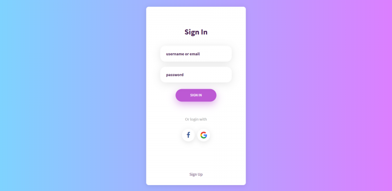 Sign In and Sign Up Form Development.
