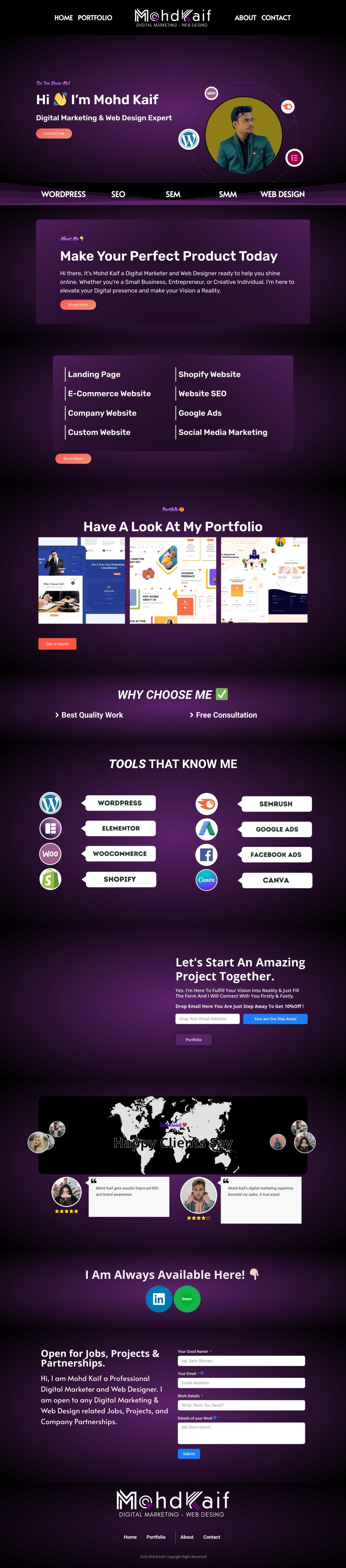 My Portfolio Website by Mohd Kaif | Truelancer