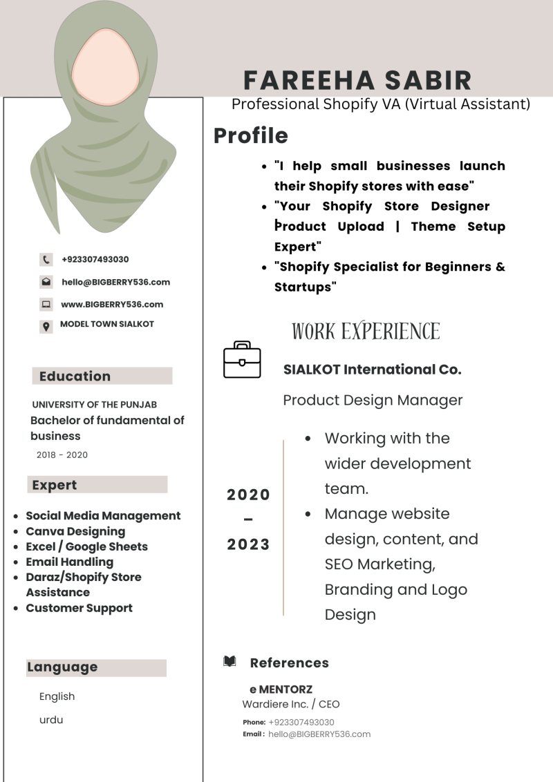 VIRTUAL ASSISTANT by Fareeha Sabir | Truelancer