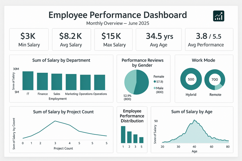 I will create a stunning Power BI dashboard from your raw Excel or CSV data