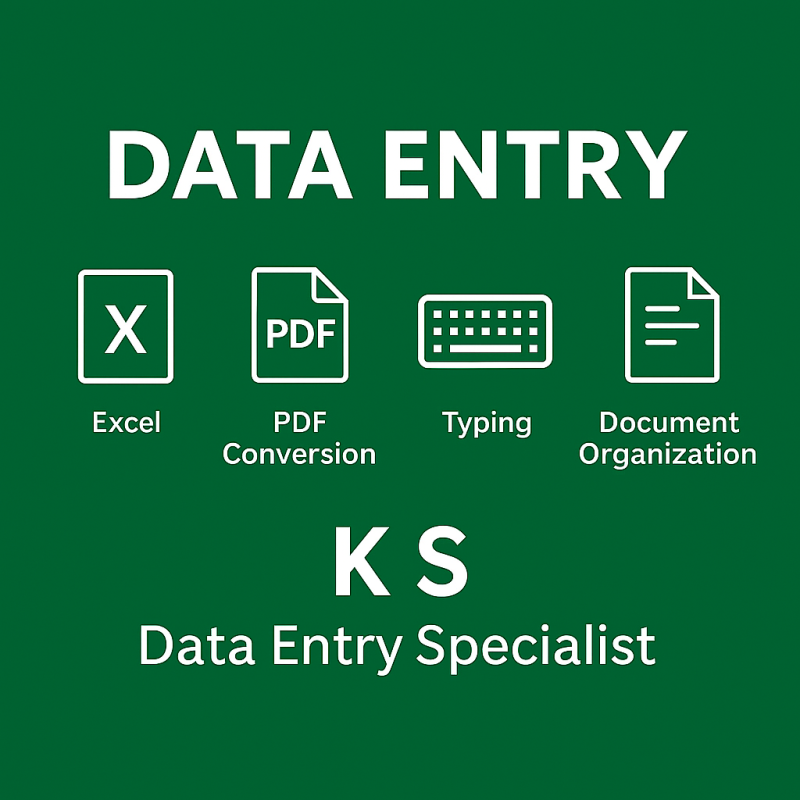 Professional Data Entry, Excel Management, PDF Conversion, Typing ...