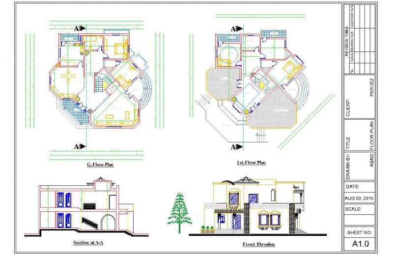 Floor plans, Elevations, and sections etc. by Abaid Rehman | Truelancer