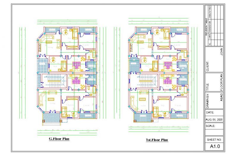 Floor plans, Elevations, and sections etc. by Abaid Rehman | Truelancer