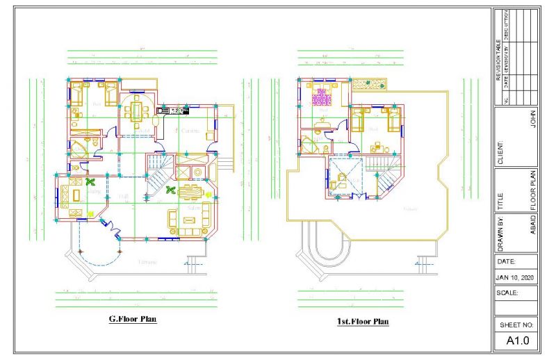 Floor plans, Elevations, and sections etc. by Abaid Rehman | Truelancer