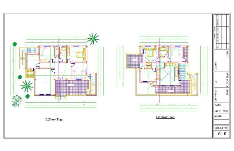 Floor plans, Elevations, and sections etc. by Abaid Rehman | Truelancer